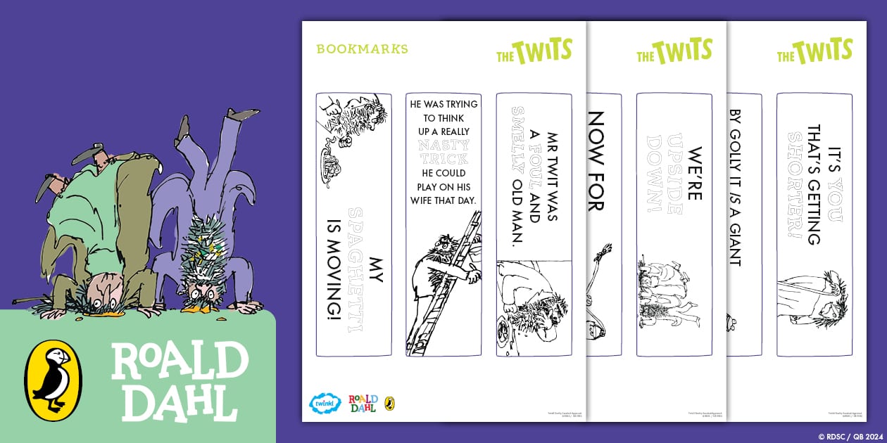 FREE! - The Twits: Colouring Bookmarks (teacher made)