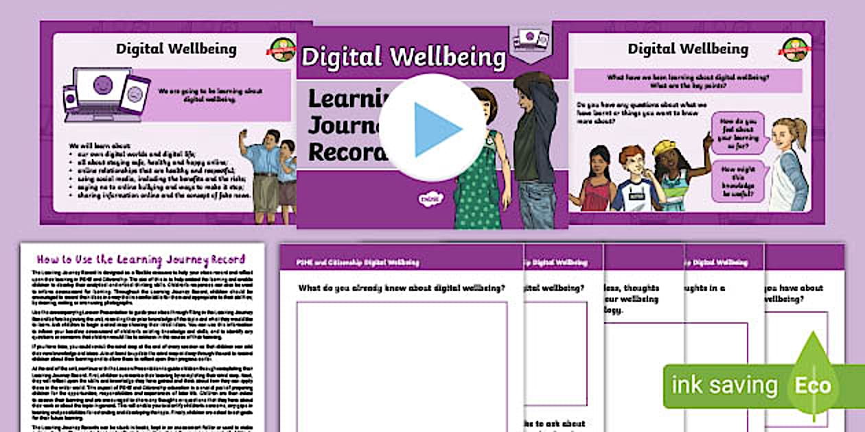 PSHE: UKS2 Digital Wellbeing - Learning Journey Record Pack