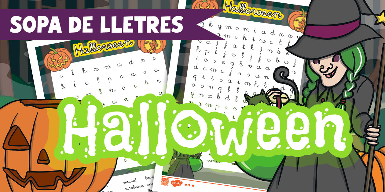 Sopa de lletres per nivells: Halloween - Català