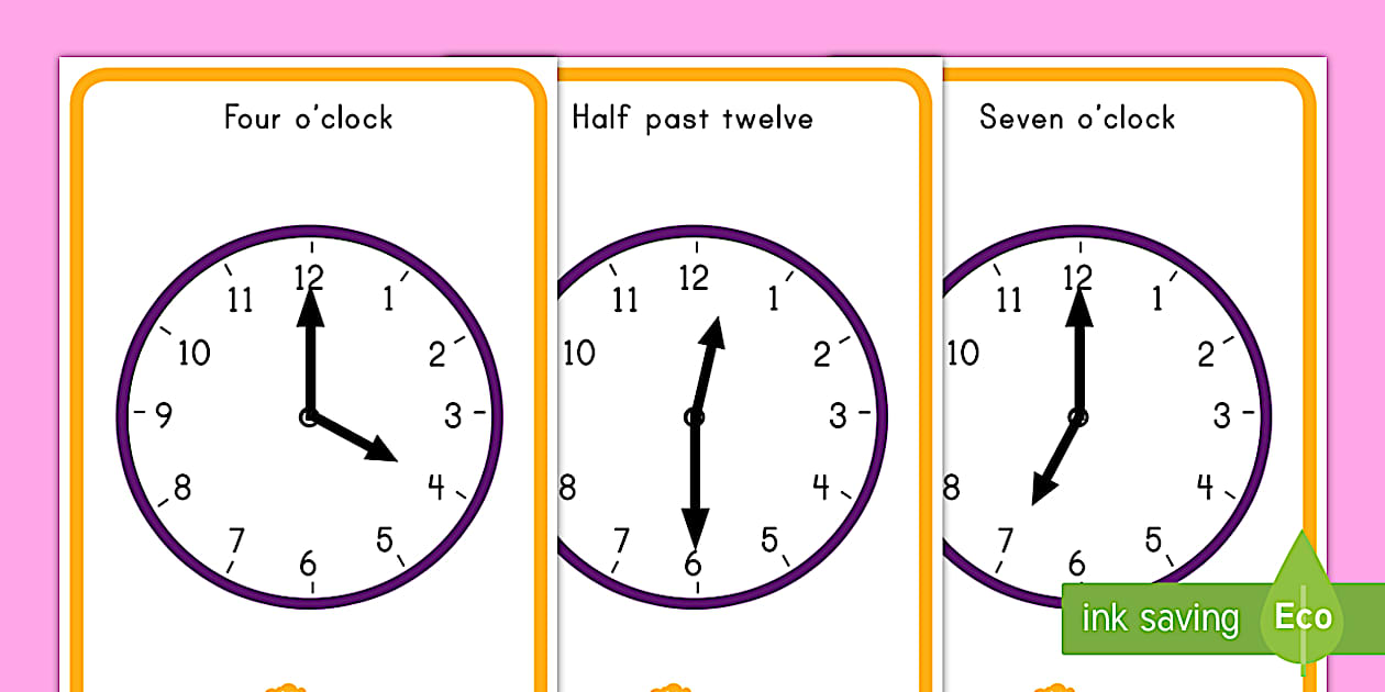 Black and White O'Clock and Half Past Time Posters