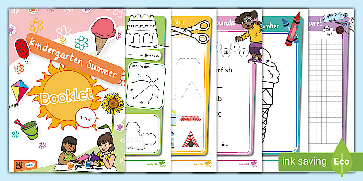 幼稚園 英語 夏のアクティビティ セット English Summer Activity Pack- Kindergarten
