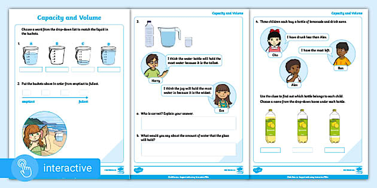 👉 Supports White Rose Maths Y1: Introduce Capacity and Volume