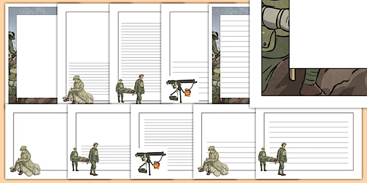 Precursive The Battle of the Somme Page Border Pack - Twinkl