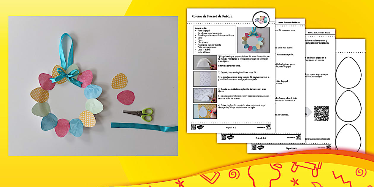 Manualidad: Corona de huevos de Pascua - Twinkl Crafts