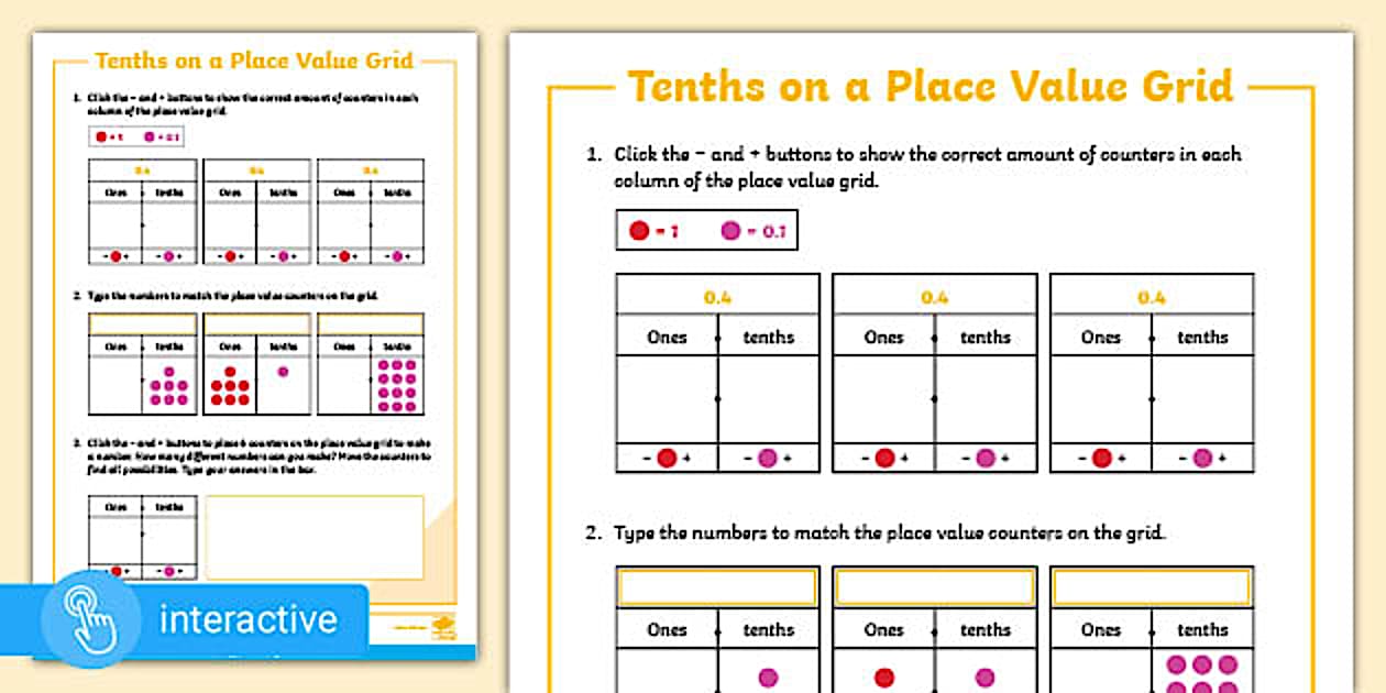 👉 White Rose Maths Supporting Y4: Tenths on a Place Value Grid