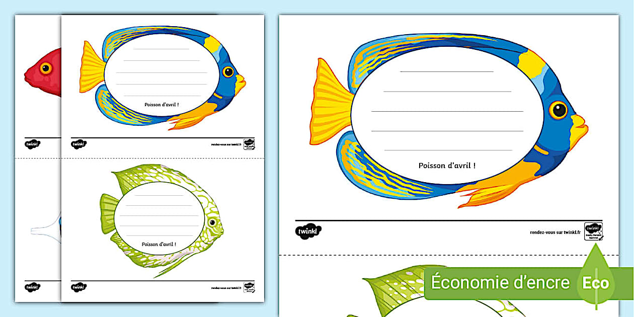 Modèles d'écriture de poisson d'avril - Twinkl