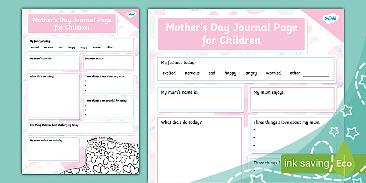 Mother’s Day Journal Page for Children (Teacher-Made)