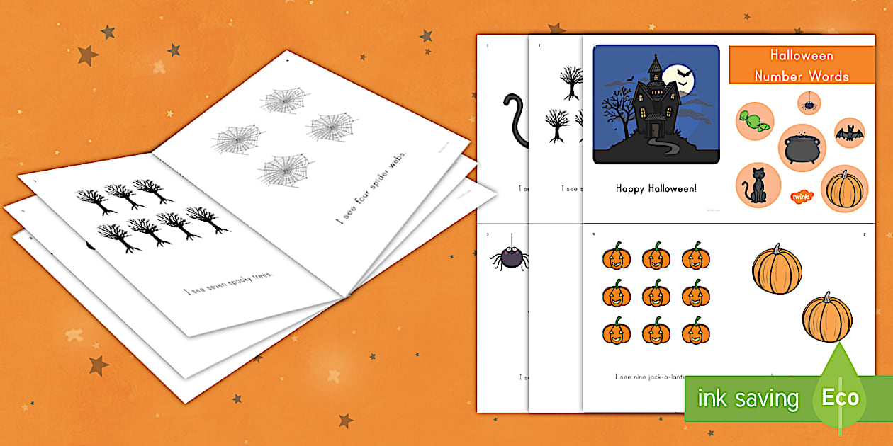Halloween Number Words Early Emergent Reader | Twinkl