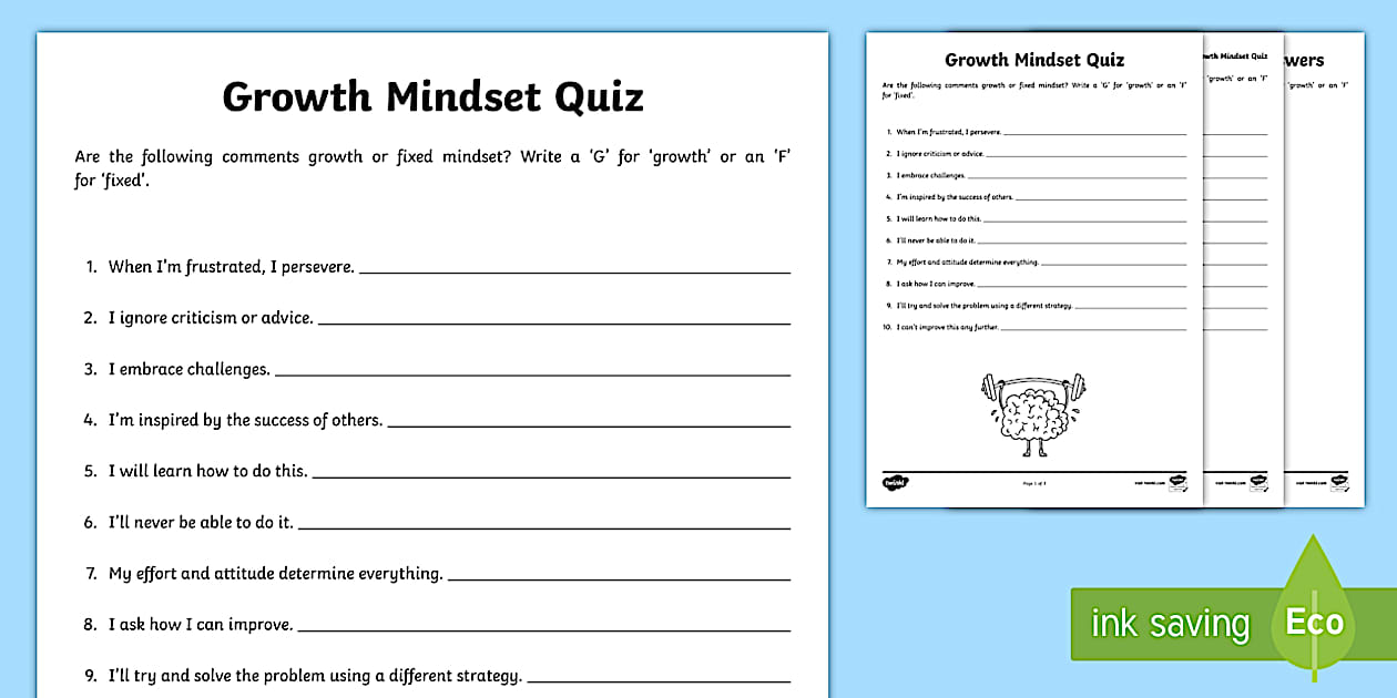 KS2 Growth Mindset Pop Quiz (teacher made) - Twinkl
