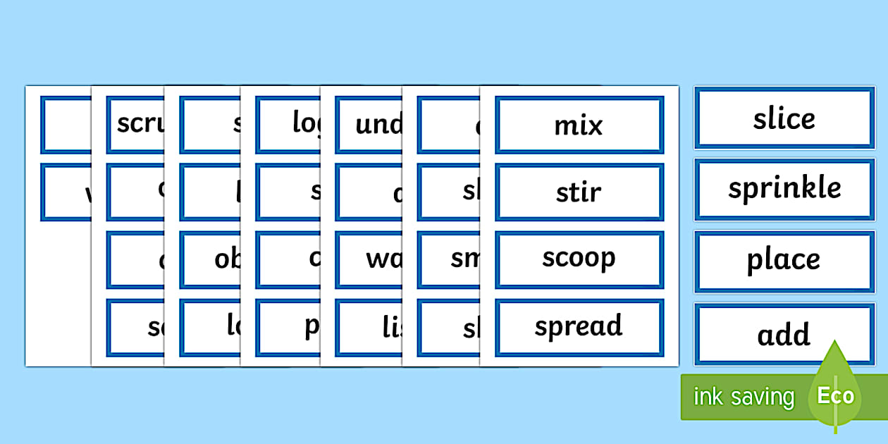 QLD Stage 1 Procedure Language of Instruction Word Cards
