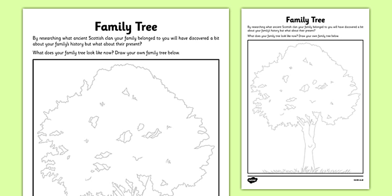 Family Tree Worksheet / Worksheet (teacher made) - Twinkl
