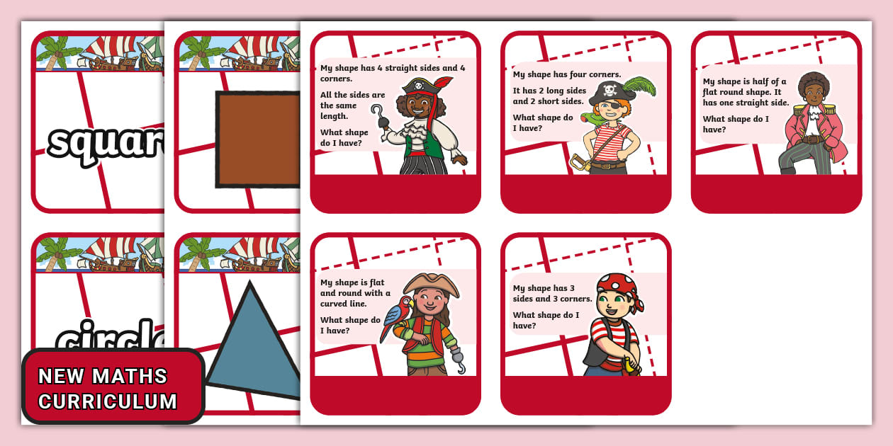 2D Shapes Pirates Flashcards