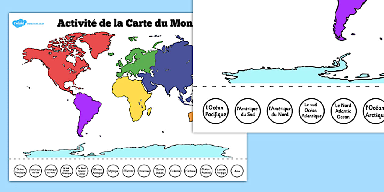 Activité de la Carte du Monde (teacher made) - Twinkl