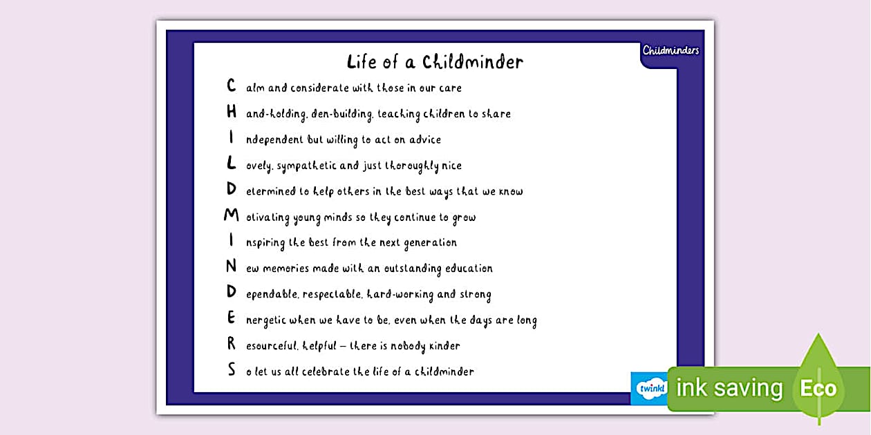 Life of a Childminder Poem