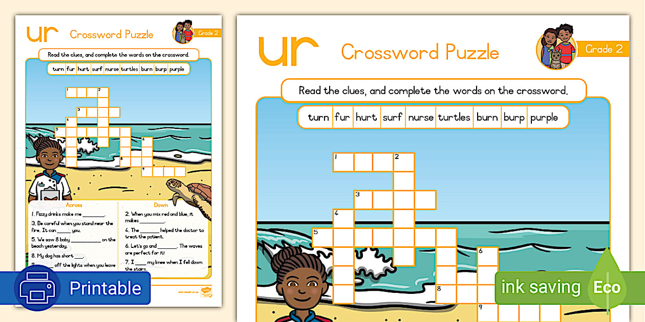 Grade 2 Phonics Crossword Puzzle ur