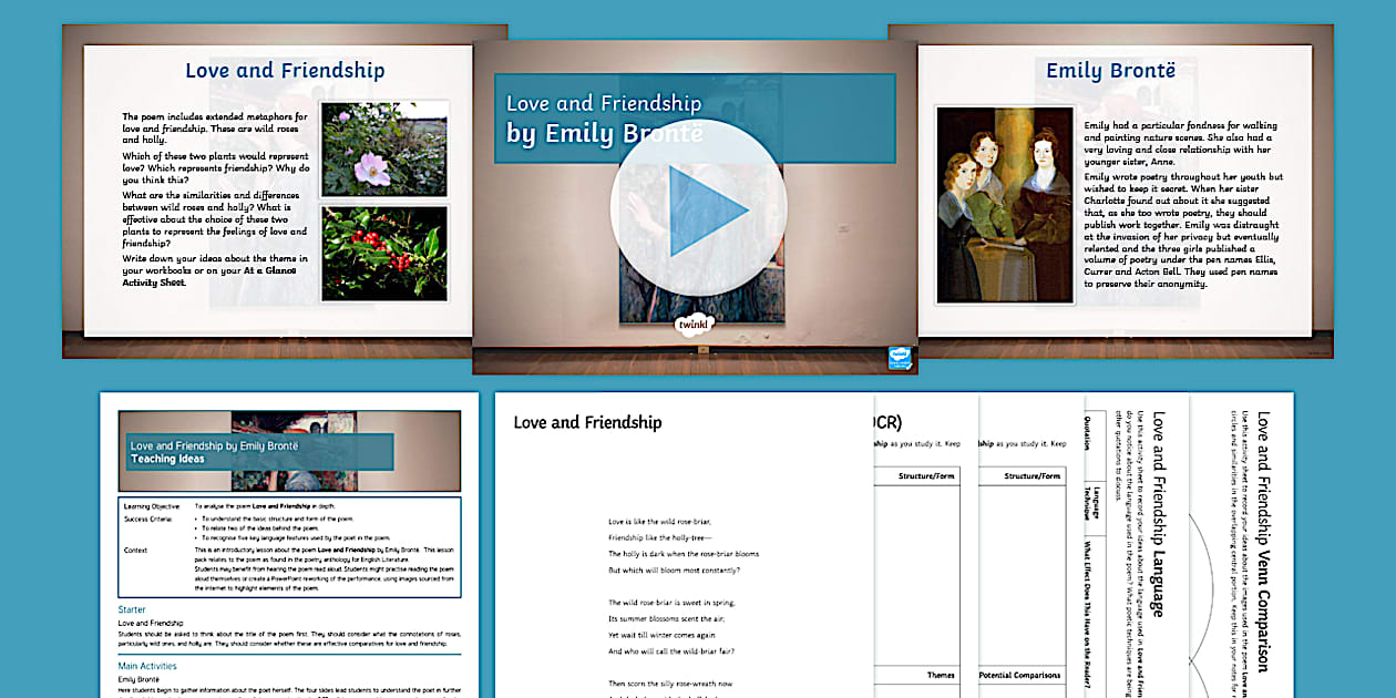 GCSE Poetry Differentiated Lesson Pack to Support Teaching on Love and