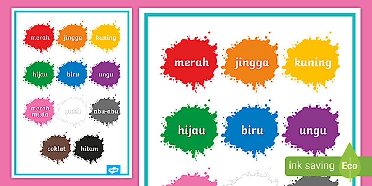 Colours Display Poster Indonesian (teacher made) - Twinkl
