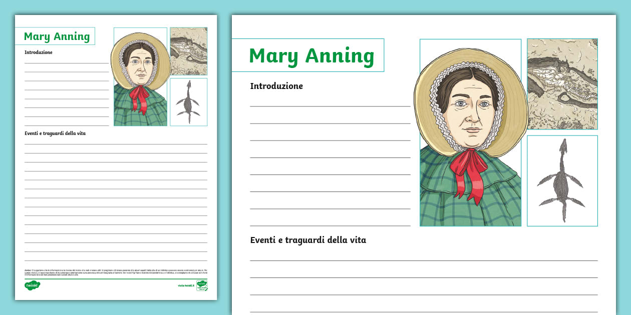 Modello di biografia: Mary Anning - Twinkl