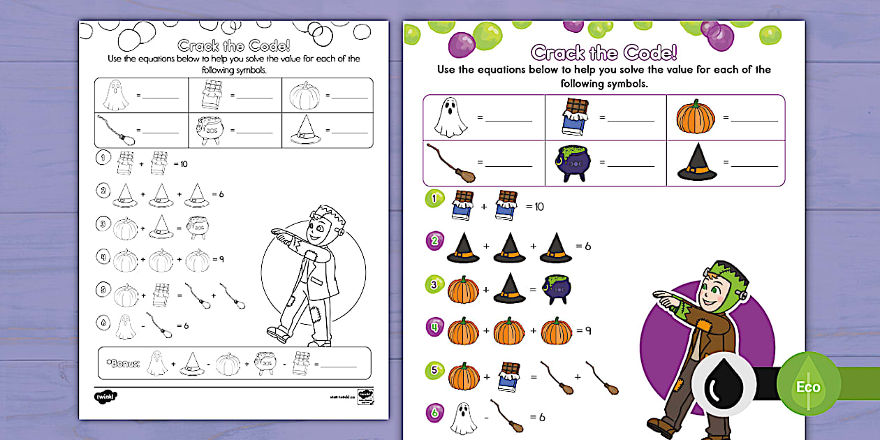 Halloween Math: Crack the Code (teacher made) - Twinkl