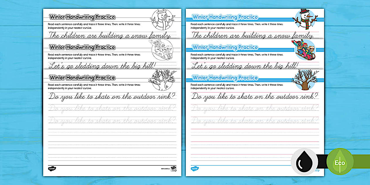 Fun Cursive Writing Activities | Winter Practice Activity