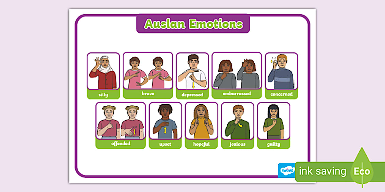 Auslan Emotions Word Mat - Teaching Resources (teacher made)