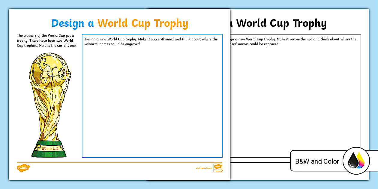 Design a World Cup Trophy Worksheet (teacher made) - Twinkl