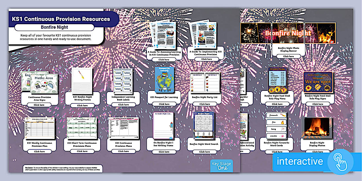 KS1 Continuous Provision Resources: Bonfire Night - Twinkl