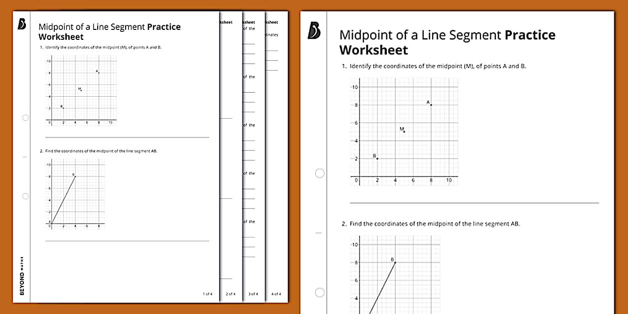 👉 Midpoint of a Line Section Practice Worksheet | Algebra | Beyond