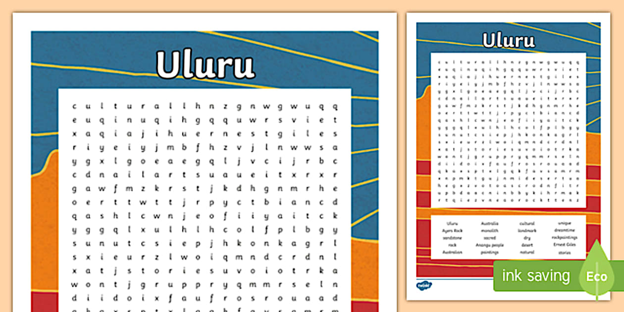 Uluru Word Search (teacher made) - Twinkl