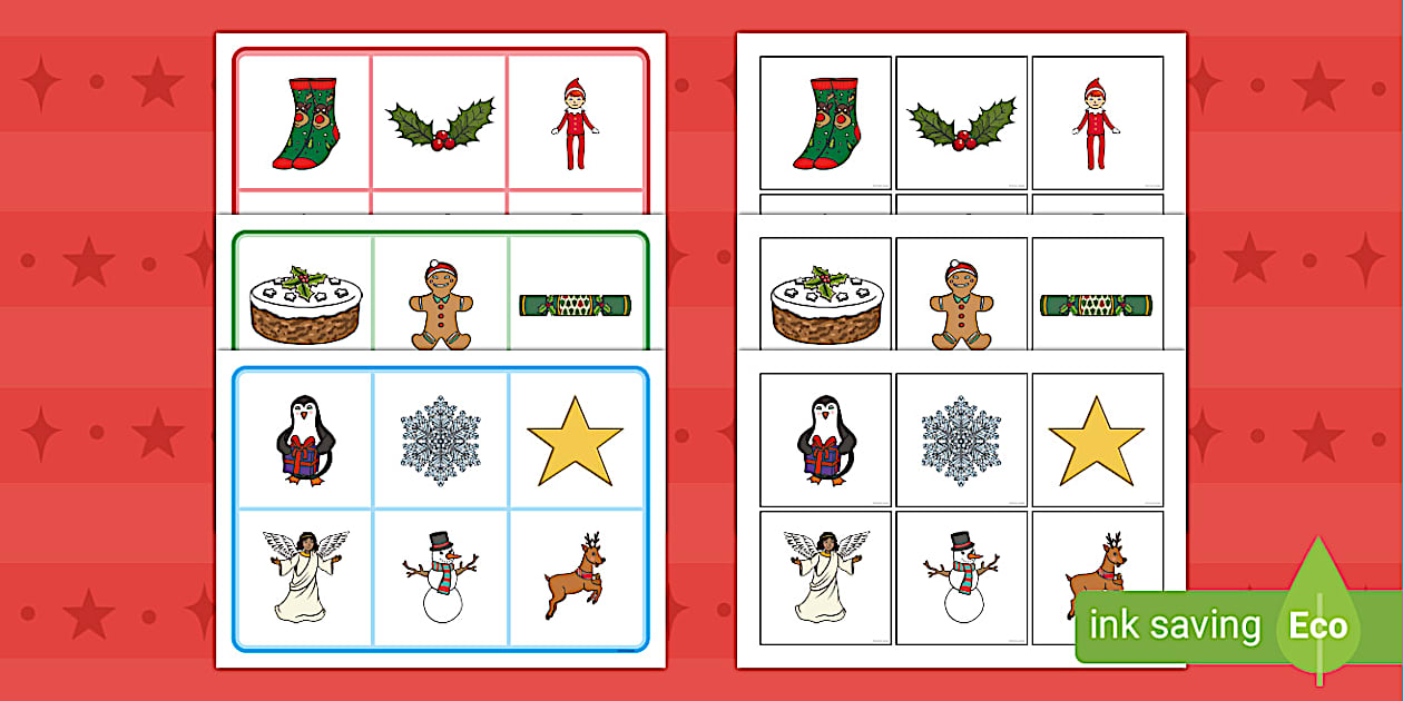 Christmas Pictures SEN Matching Mat (teacher made) - Twinkl