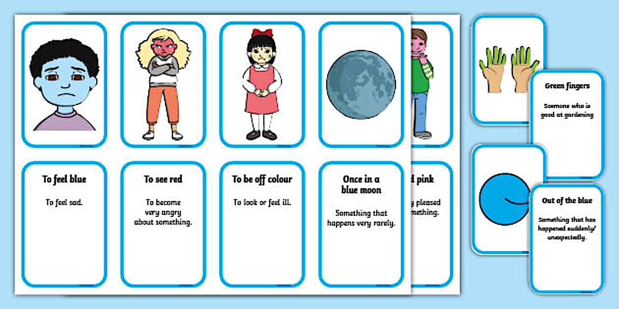 Colour Idioms Matching Cards (teacher made) - Twinkl