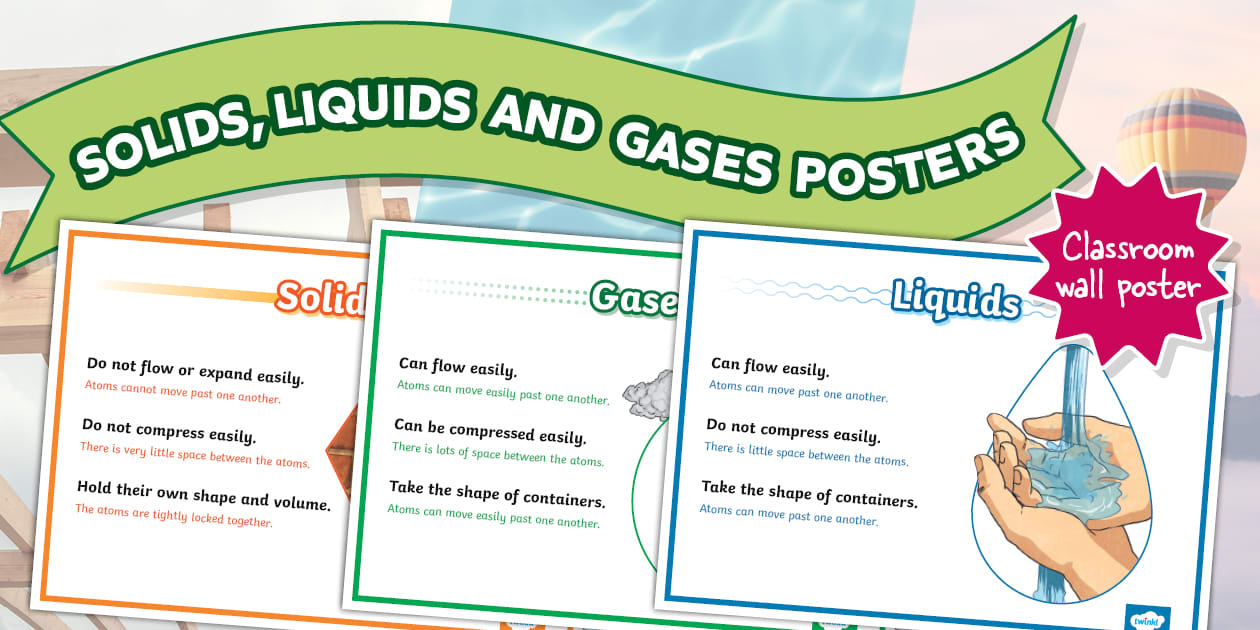 Solids Liquids and Gases Posters