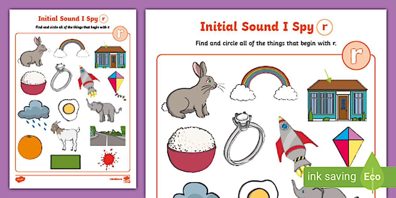Initial Sounds I Spy Activity: Letter r (teacher made)