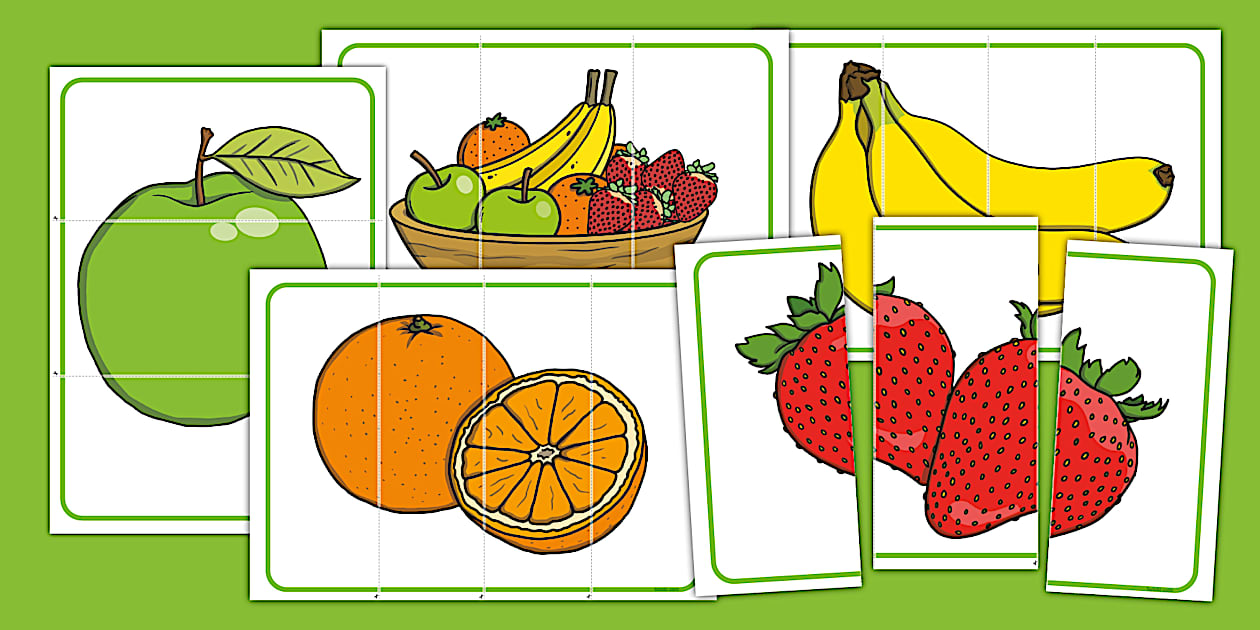 Colourful Fruit Jigsaw Puzzle Strips | Toddlers | Twinkl