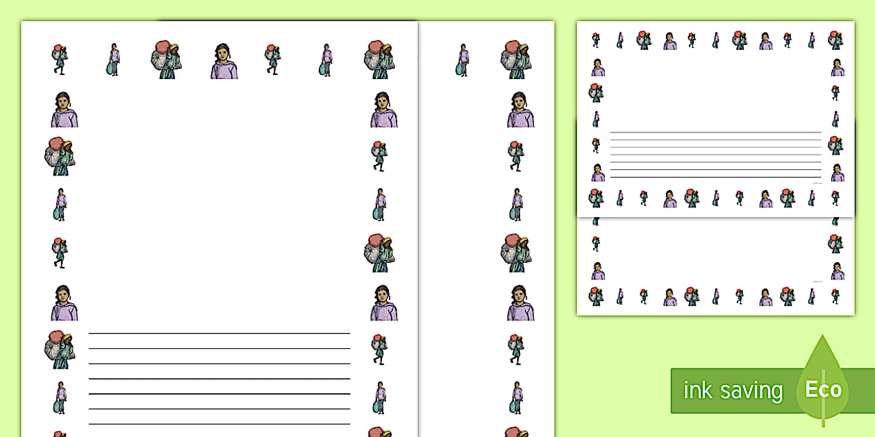 Refugee Girl Portrait Page Borders- Portrait Page Borders