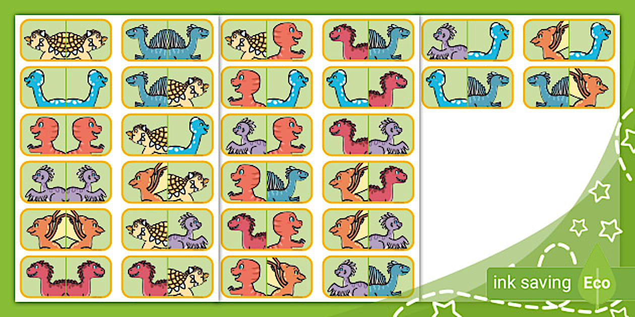 Dinosaur Dominoes (teacher made) - Twinkl