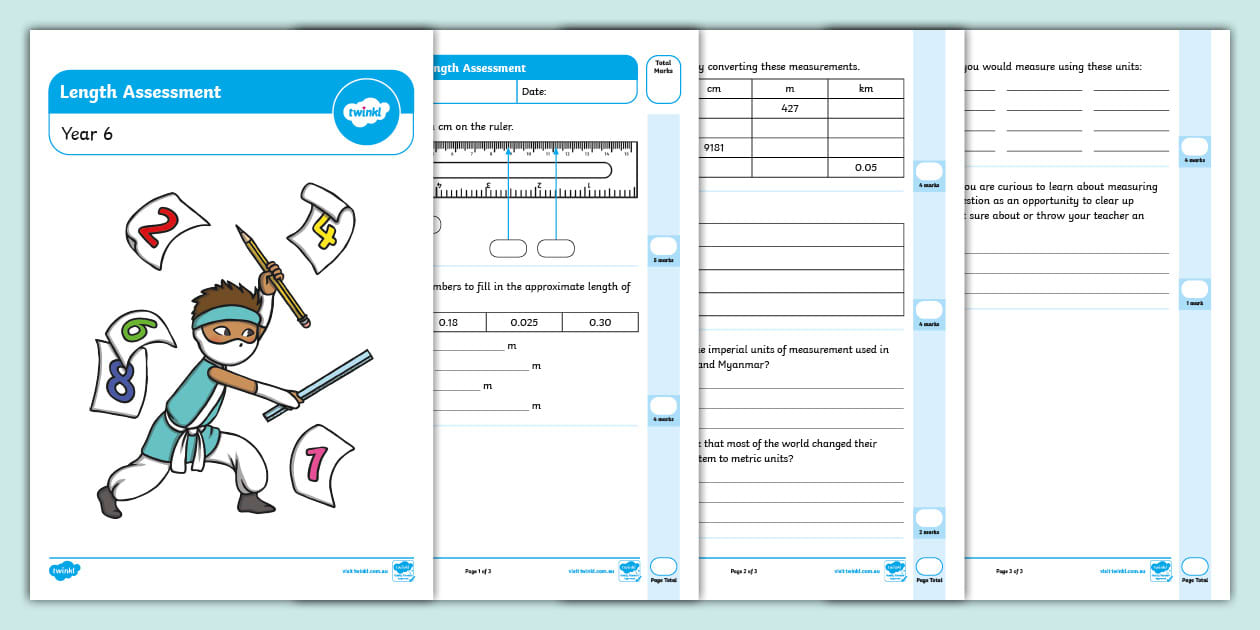 Year 6 Length Assessment Sheet (teacher made) - Twinkl