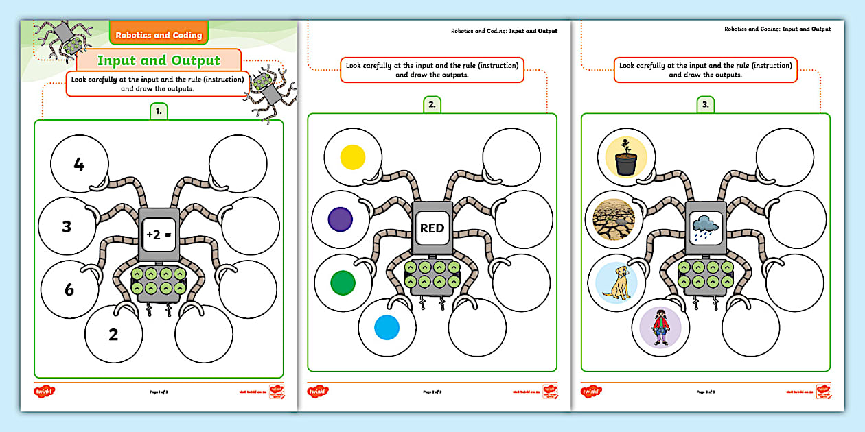 Robotics and Coding - Input Spiders (teacher made) - Twinkl