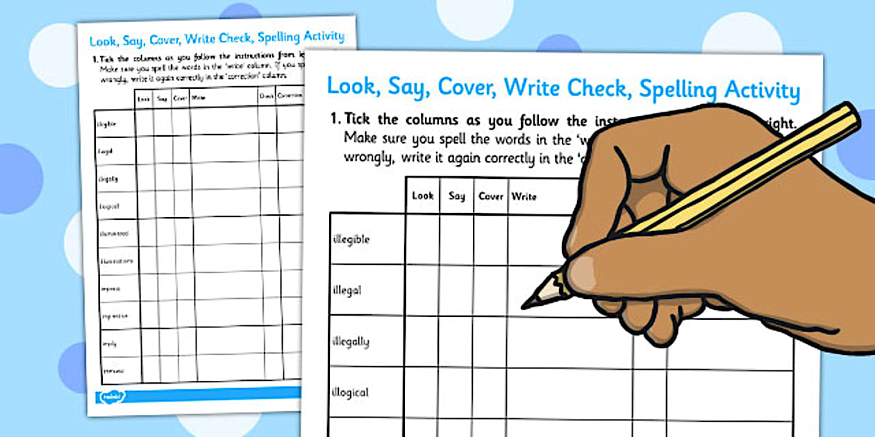 Editable Look, Say, Cover, Write, Check Worksheet for Words Beginning With