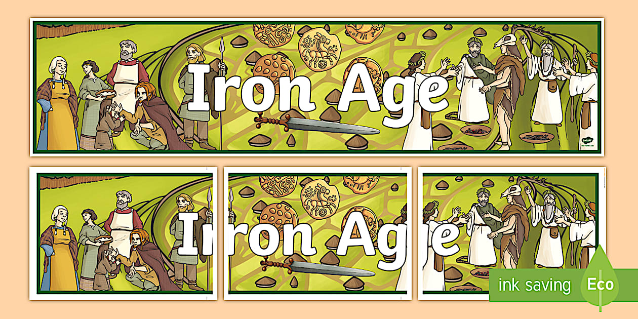 Cursive The Iron Age Display Banner (teacher made) - Twinkl