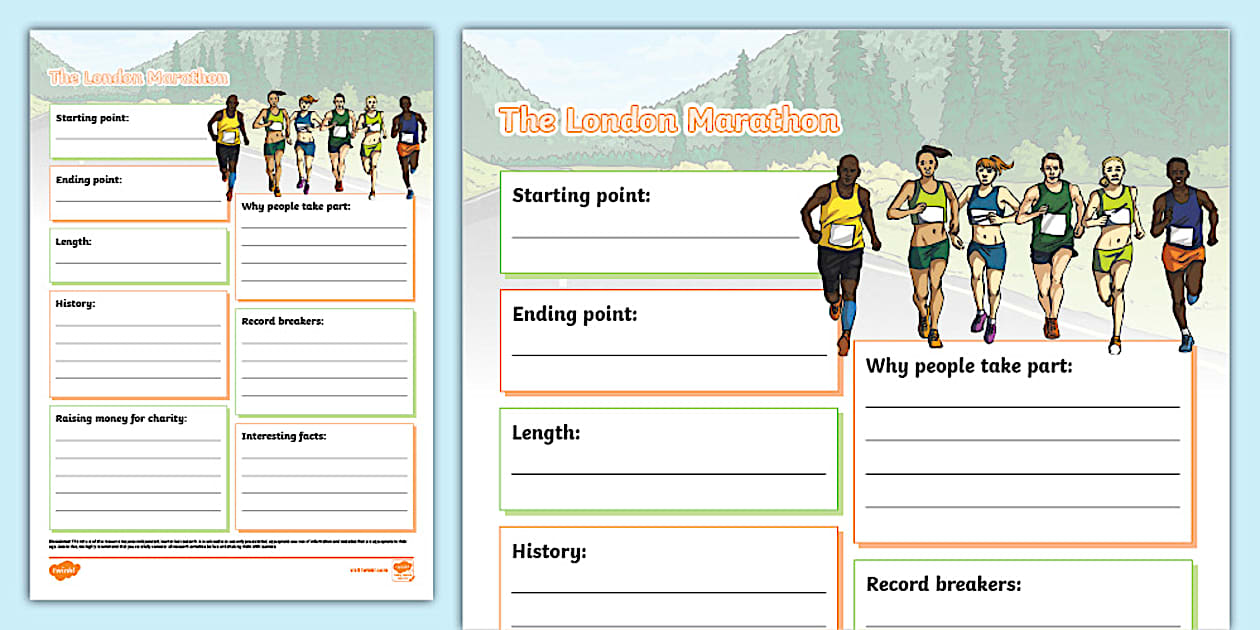London Marathon Fact File Template | KS1 | Twinkl - Twinkl