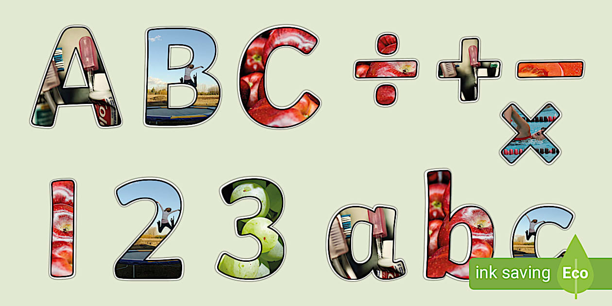 Health and Wellbeing Themed Display Letters and Numbers Pack