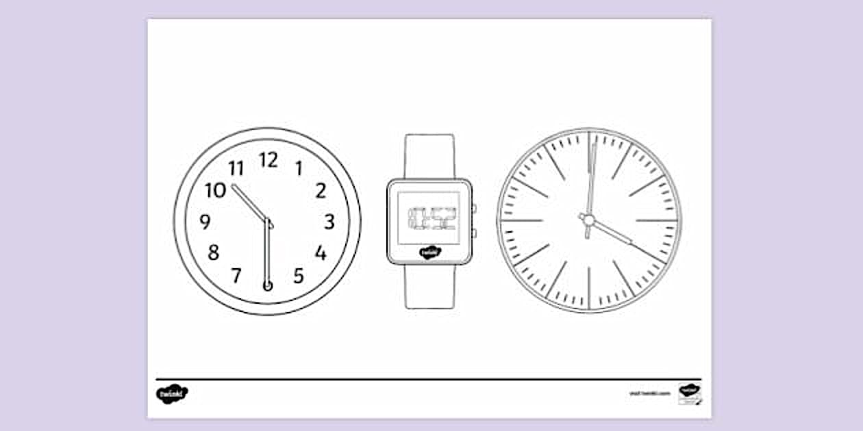 Time Colouring Sheet | Colouring Sheets (teacher made)