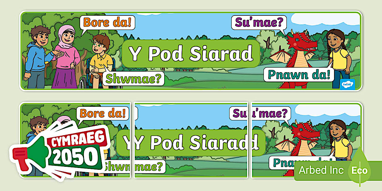 Cymraeg Campus: Baner Y Pod Siarad Banner (teacher made)