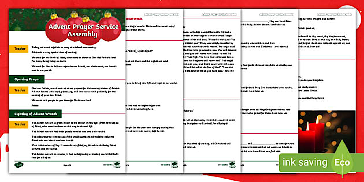 Advent Prayer Service Assembly Script (teacher made)