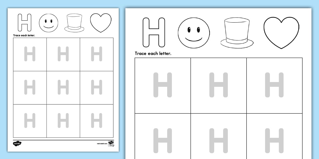 Uppercase Letter H Tracing Worksheet (teacher made) - Twinkl