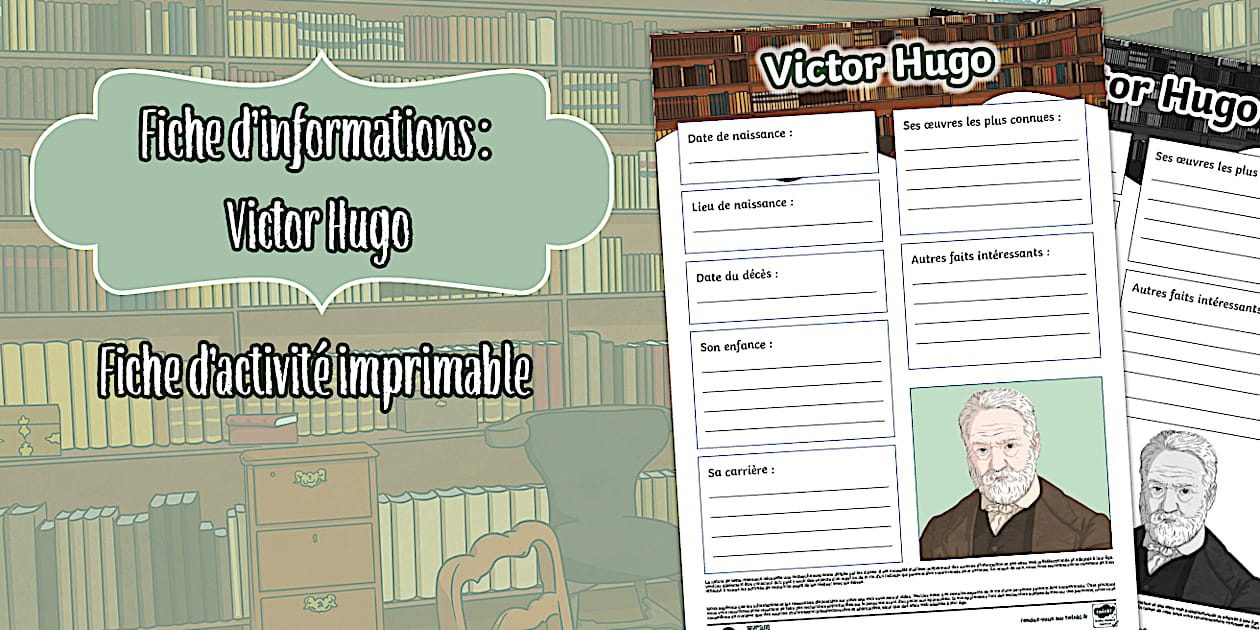Fiche d'informations : Victor Hugo - Twinkl