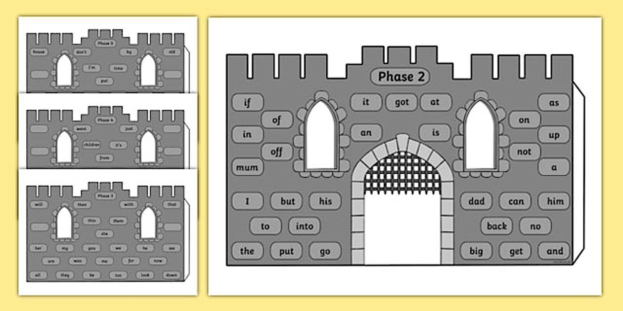Precursive High Frequency Words 3D Castle Visual Aid