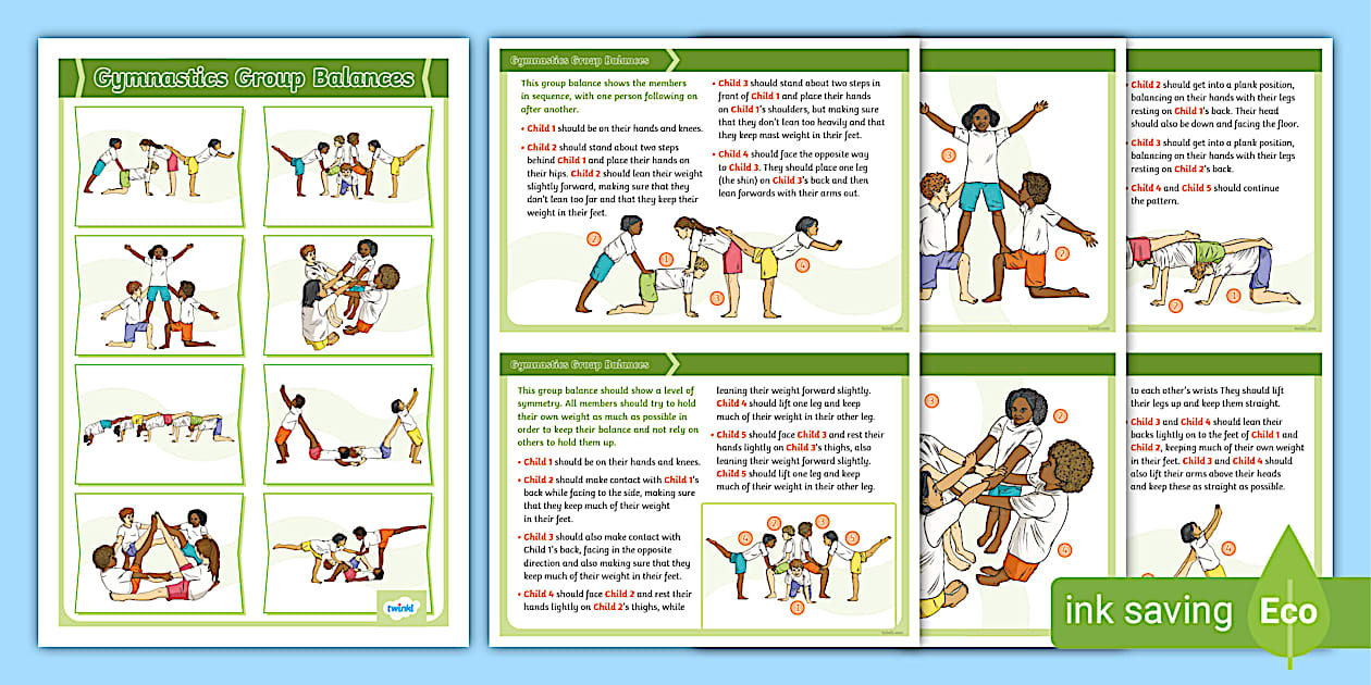 KS2 | Gymnastic Group Balances Cards (teacher made) - Twinkl