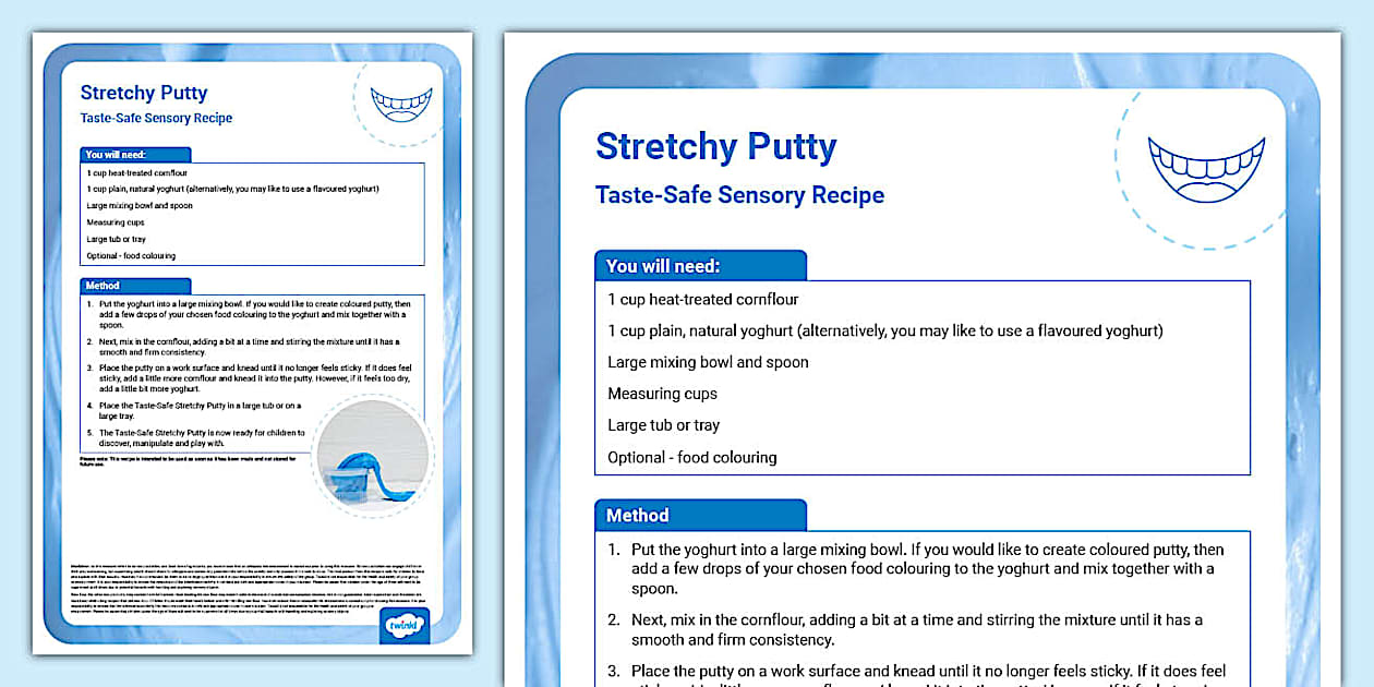 Taste-Safe Stretchy Putty Sensory Recipe | Twinkl Resources